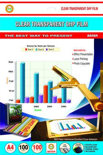 Asian OHP Transparency Film, 100 Micron A4 Size (100 Sheets) : Amazon ...
