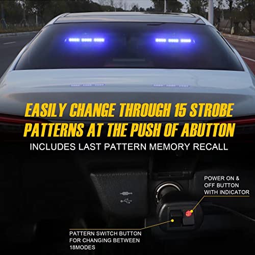 Snapklik.com : 2x 10 Inch Blue Emergency Lights Windshield Lights 24 ...