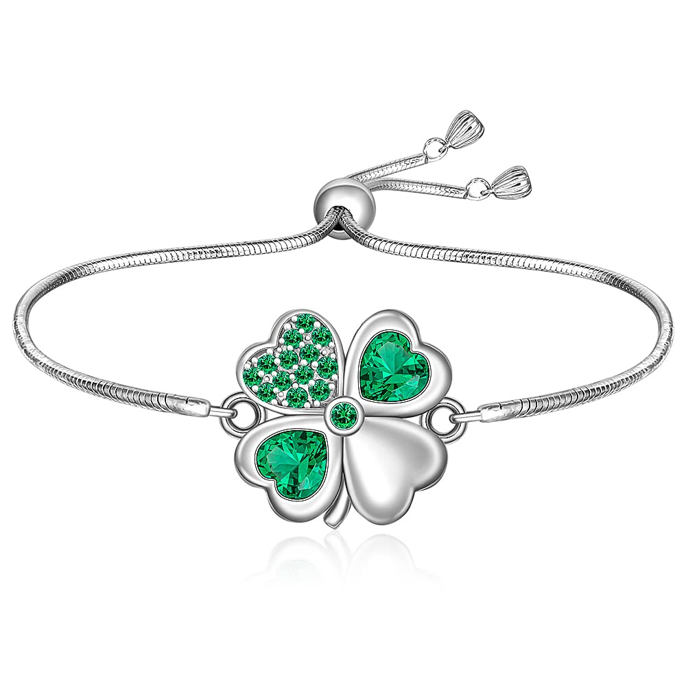 Amazon.com: Talonior St Patricks Day Bracelet Shamrock Four Leaf Clover ...