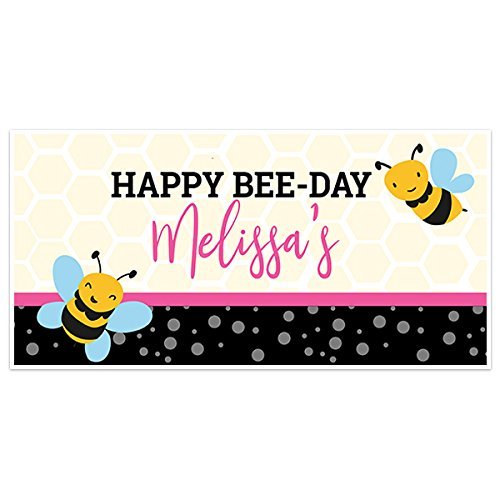 Amazon.com: Bumble Bees and Polka Dots Birthday Banner Party Decoration ...