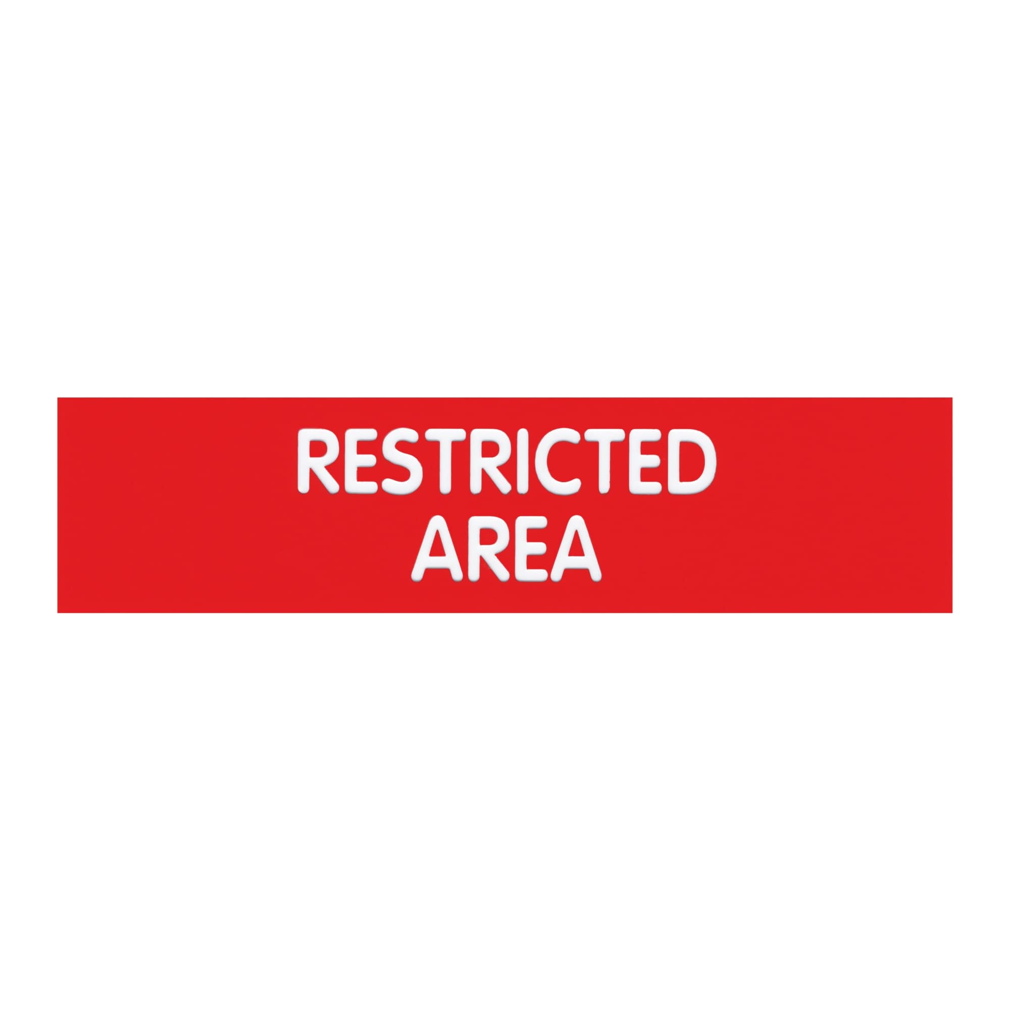 Snapklik.com : Cosco Engraved Sign "RESTRICTED Area" 2" X 8", Red Sign