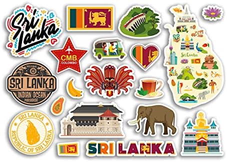 A5 Sticker Sheet Sri Lanka Vinyl Stickers - Asia Country Landmarks ...