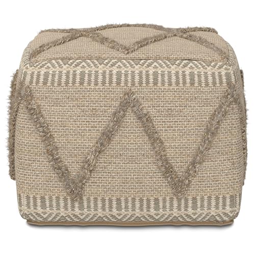 Snapklik.com : SIMPLIHOME Sweeney 18 Inch Wide Boho Square Pouf In ...