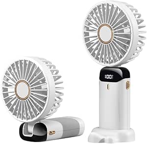 Rainberg Portable Handheld Fan with LED Display, 5-Speed Settings ...