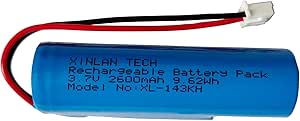 3.7v 2600mAh 9.62Wh Rechargeable Li-ion Battery with XH2.54mm-2Pin Plug ...
