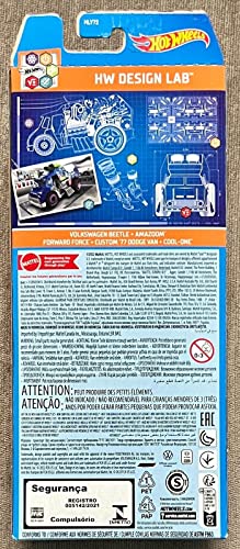 Hot Wheels Car 2023 HW Design Lab Pack of 5(Volkswagen Beetle, Amazoom ...
