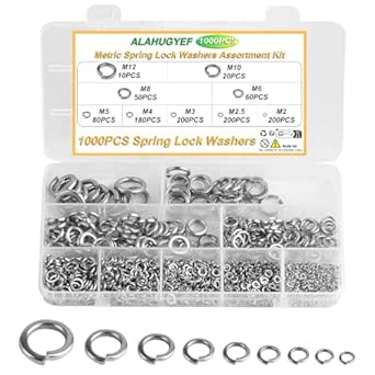 Amazon.com: Split Lock Washers Assortment Kit, 1000 Pack Stainless ...