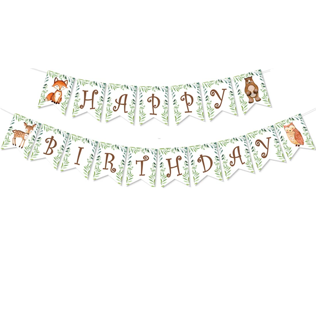 Snapklik.com : Happy Birthday Banner Woodland Animal Jungle Theme ...