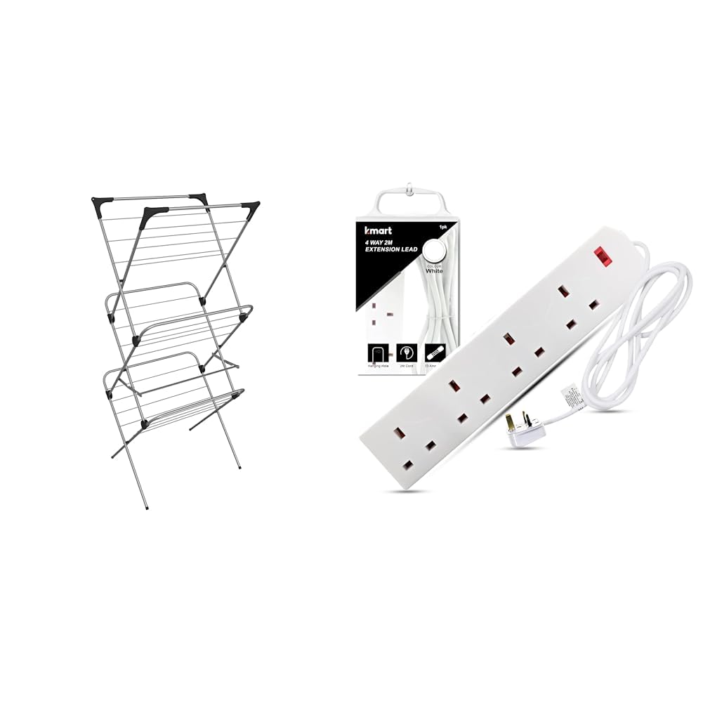 Vileda Sprint 3-Tier Clothes Airer, Indoor Clothes Drying Rack with 15 ...