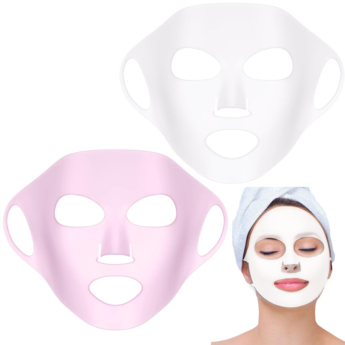 Amazon.com : Naturahand 2 Pieces Silicone Mask, Reusable Anti-Wrinkle ...