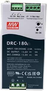 Amazon.com: Mean Well DRC 180W 27.6V Fuente de alimentación conmutada, DRC-180B salida dual AC ...