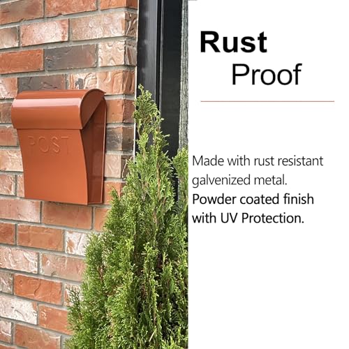 Snapklik.com : Vicki Terracotta Brown Mailbox, Wall Mount Mailboxes For ...