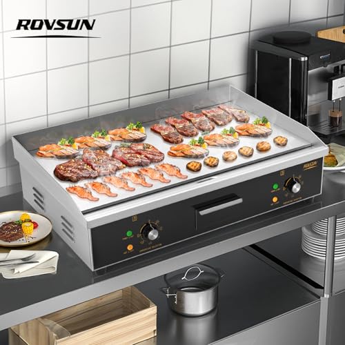 ROVSUN 30" Electric Countertop Flat Top Griddle, 3000W Electric Griddle ...