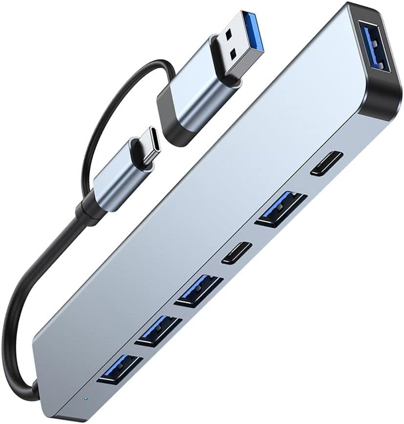 Amazon.com: 7 Port USB C Hub USB 3.0 Type-C Splitter Multiport Dock ...