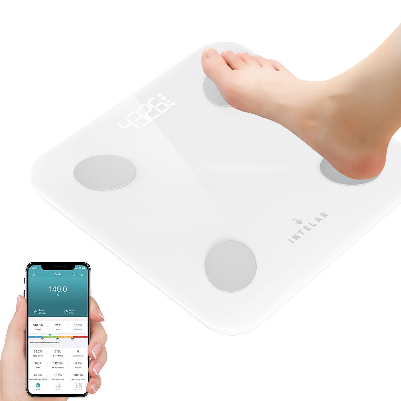 Tuya APP Balança inteligente, Balança Digital Bioimpedância Com ...