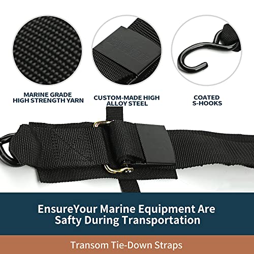 Seamander Boat Tie Down Straps to Trailer-Extra Heavy Duty 2″ x 4ft ...