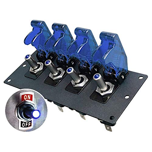 MGI SpeedWare 4 LED Toggle Rocker Switch Panel 12vDC Automotive & Truck ...