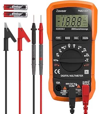 Zawaer Digital Multimeter, Auto-Rang Strommessgerät, AC/DC-Ampere-Ohm-Spannungsprüfer ...