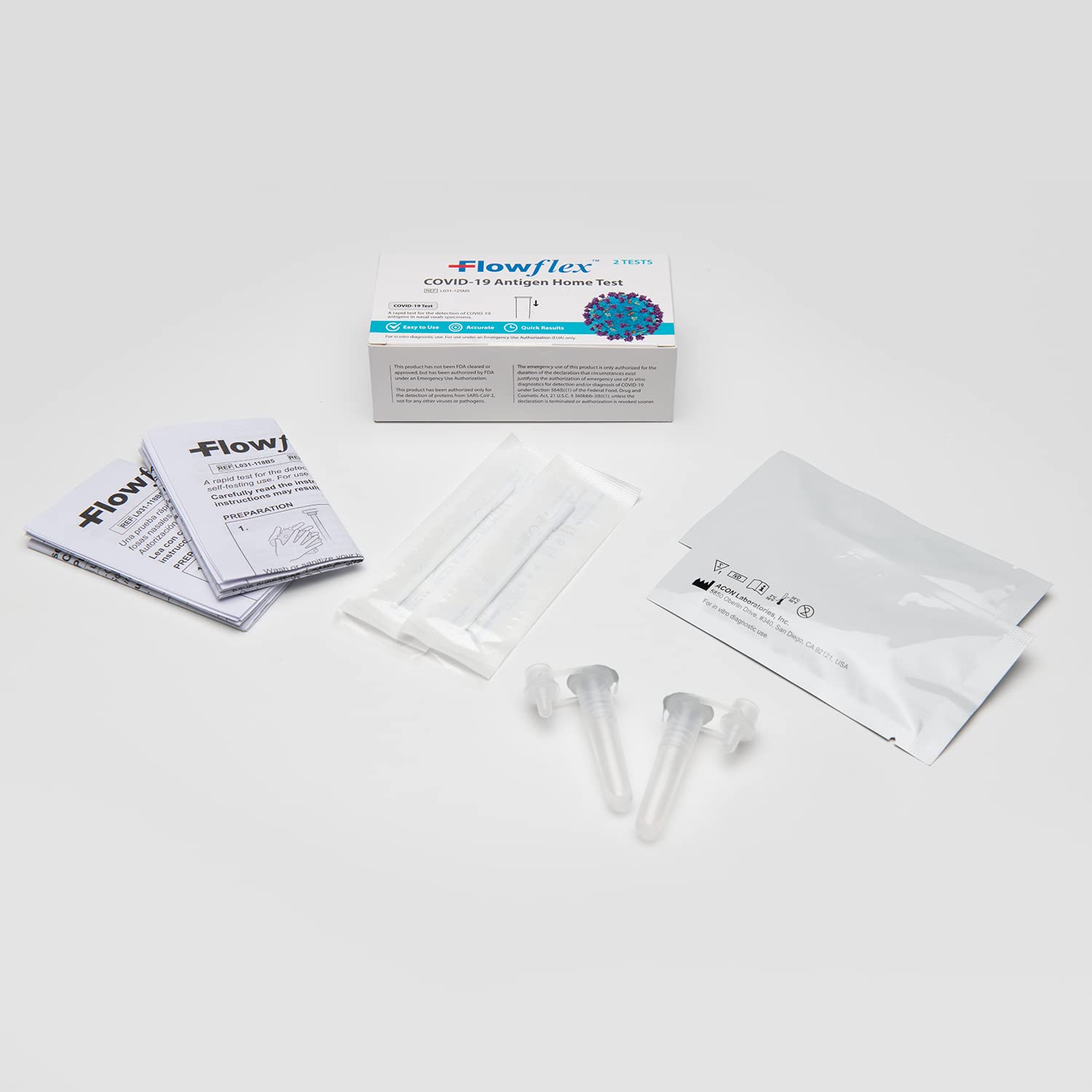 Snapklik.com : Flowflex COVID-19 Antigen Home Test Kit, 1 Pack, 2 Tests ...