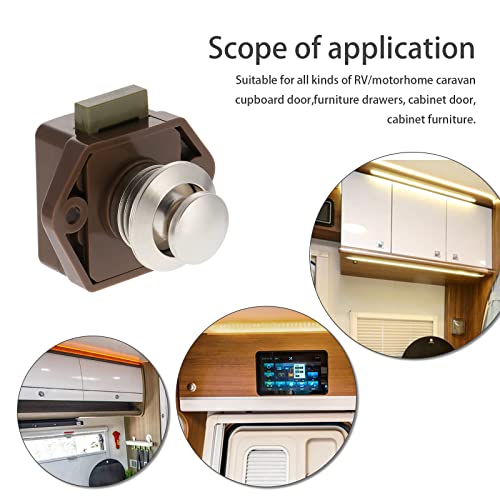 HSEAMALL 6PCS Push Button Latch Locks, Cabinet Drawer Catch Locks ...