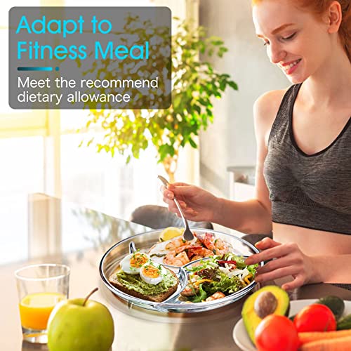 Snapklik.com : NUTRIUPS Portion Control Plate Glass Divided Plate ...