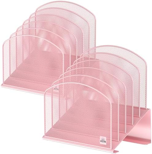 Amazon.com: Delifox Inclined Desk File Organizer, 5-Section Vertical ...