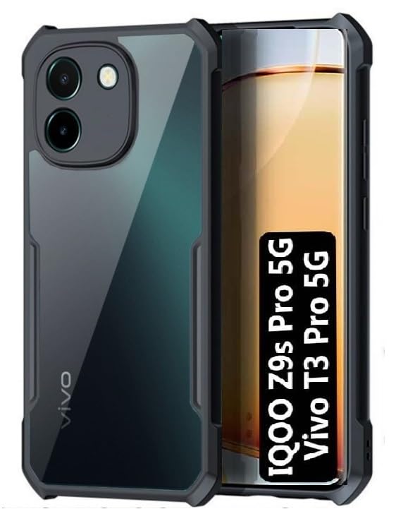 AARALHUB iQOO Z9s Pro 5G | Vivo T3 Pro 5G Back Cover | Black Case ...