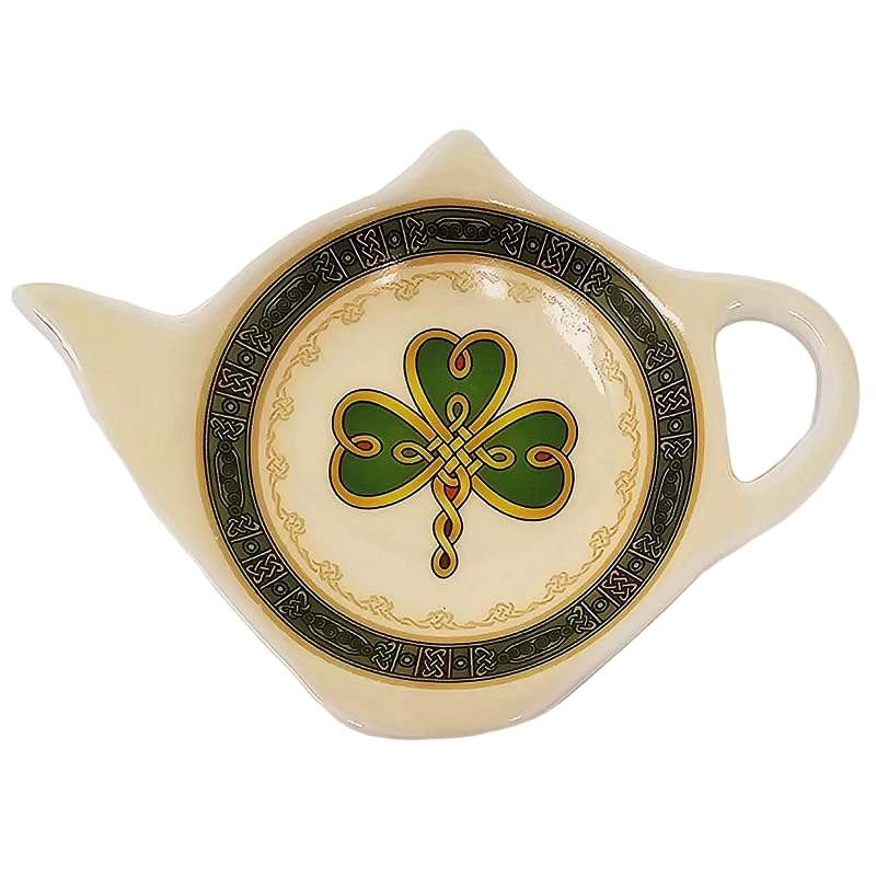 Amazon.com: GaelSong Ceramic Irish Shamrock Tea Bag Holder Celtic ...