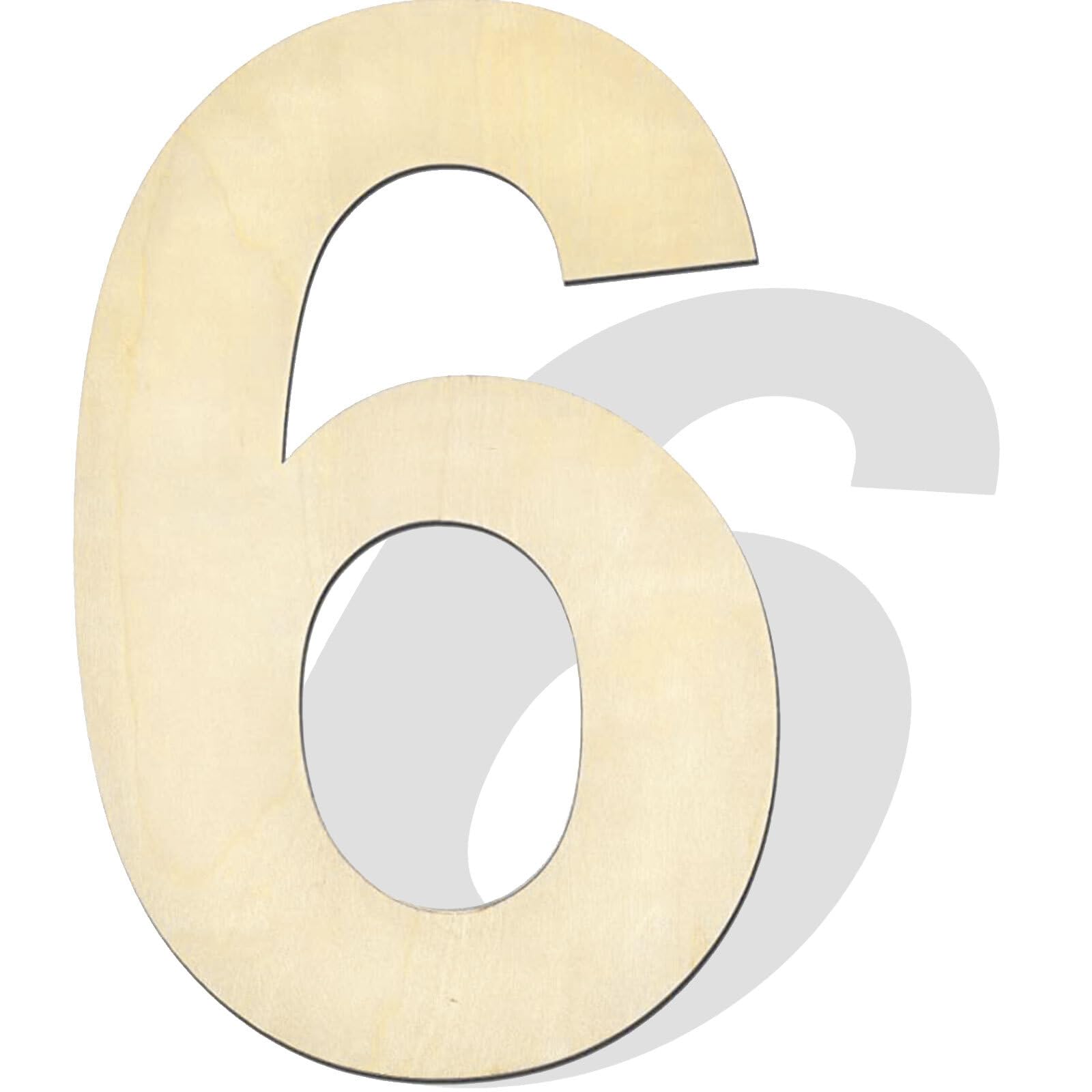 Amazon.com: 5ARTH 4 inch Wooden Number 6 - Blank Unfinished Wood ...