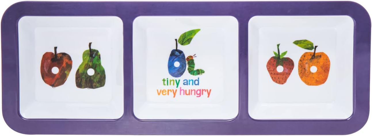 Amazon.com: Eric Carle Toddler Three Section Fruit Serving Tray, Kids ...