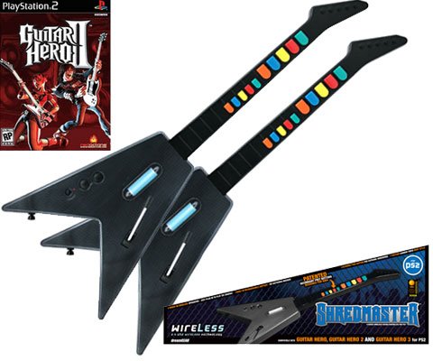 Amazon.com: PS2 Guitar Hero 2 + 2 x PS2 Shredmaster Wired / Wireless ...