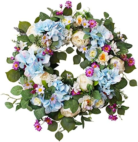 Amazon.com: Peony Wreaths for Front Door Artificial Spring Summer ...
