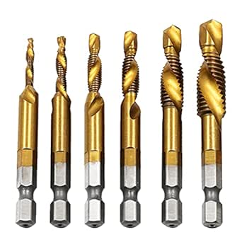 3NH® Combination Drill Tap Bit Set 6pcs Drill Tap Bits Metric HSS 4341 ...