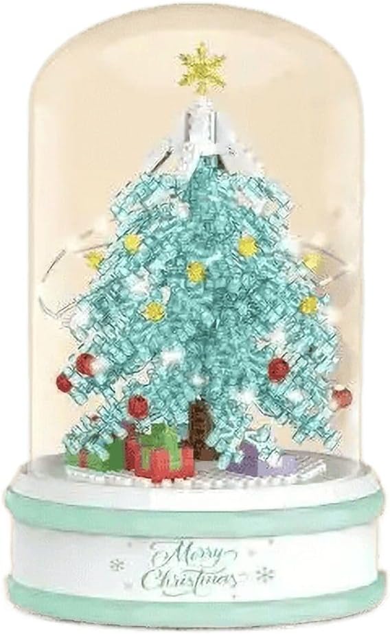 Amazon.com: XIUCAI Christmas Tree Building Blocks with Music Box LED ...