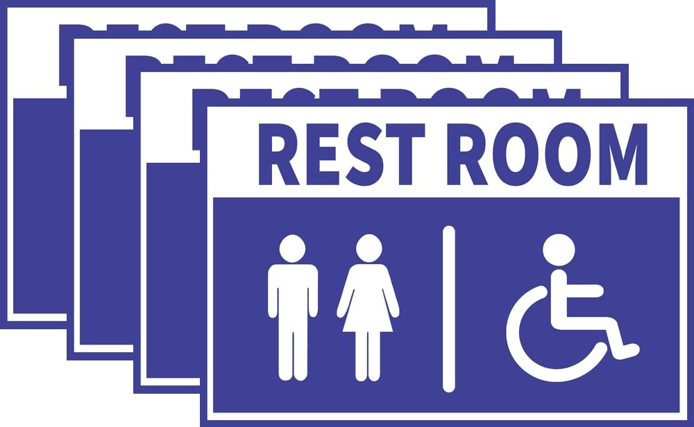 VAAIMAI Restroom Toilet Washroom Self Adhesive Signboard Signage for ...