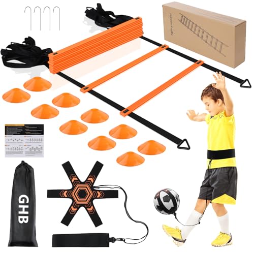 Snapklik.com : GHB Pro Agility Ladder Soccer Kick Trainer Set 20ft 12 ...