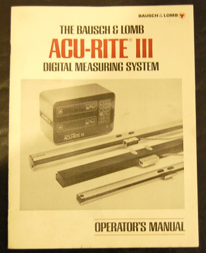 ACU-RITE III Digital Readout DRO Operators Manual: Acu-Rite: Amazon.com ...