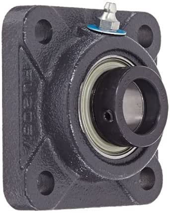 NTN JELFU-1 Flange Bearing, 4 Bolts, Eccentric Lock, Regreasable, Contact Seals, Cast Iron, Inch ...