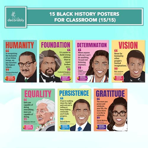 15 Black History Month Decorations for Classroom - 11x14in Black ...