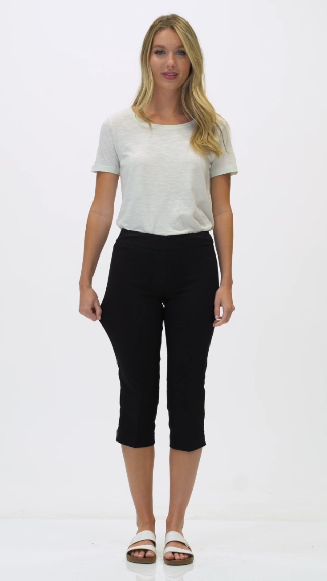 Watch Slimsation Women＇s Straight Leg Capri on Amazon Live