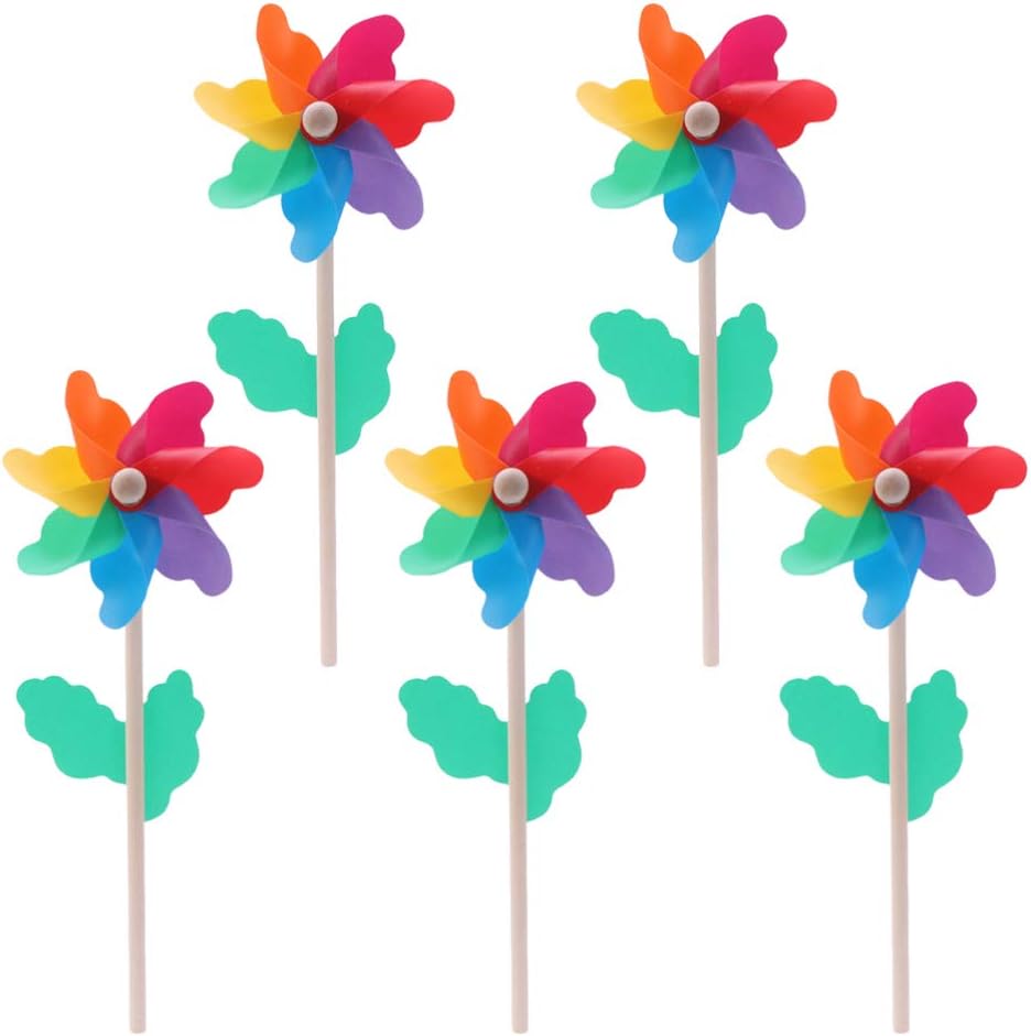 Amazon.com: 50pcs Plastic Rainbow Pinwheel,Windmill Party Pinwheels DIY ...