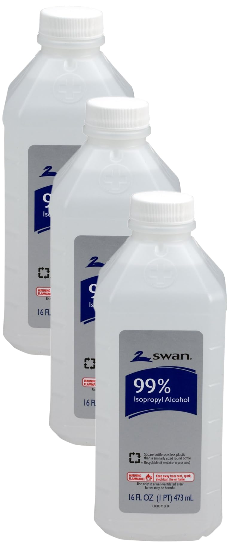 Swan Isopropyl Alcohol, 99%, Pint, 16 OZ (Pack of 3): Amazon.com ...