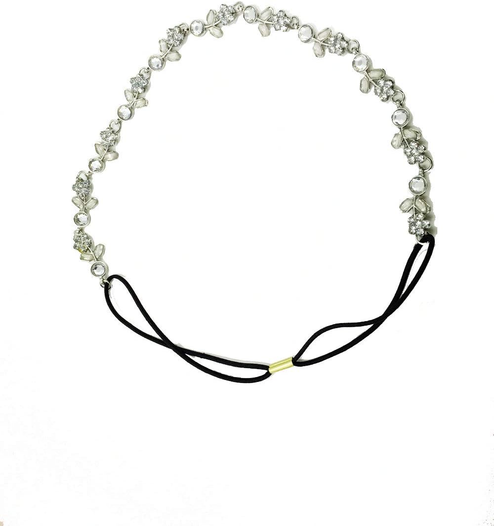 Amazon.com : deladola Gold Rhinestone Jewelry Elastic Headband Crystal ...