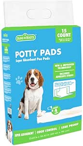 Amazon.com: Duke-N-Boots Puppy Pads with Adhesive – 15 Count Leak-Proof ...