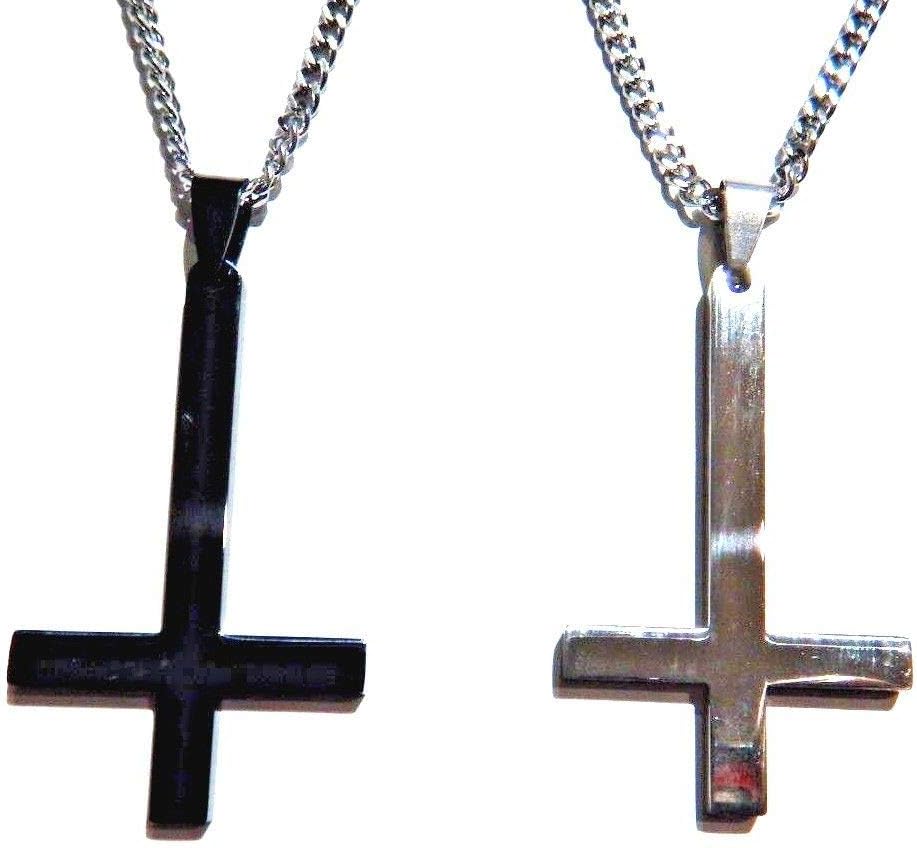 Unbranded Stainless Steel Inverted Cross Pendant on Chain Necklace ...