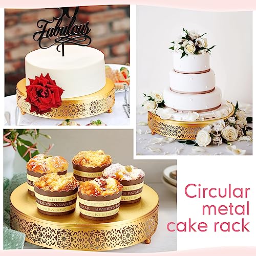 Snapklik.com : Meekoo 3 Piece Cake Stands Set 8 10 12 Round Metal Cake Stands Cupcake Stand Cake ...