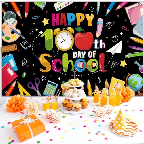 Snapklik.com : 100th Day Of School Backdrop Decoration Happy 100th Day ...