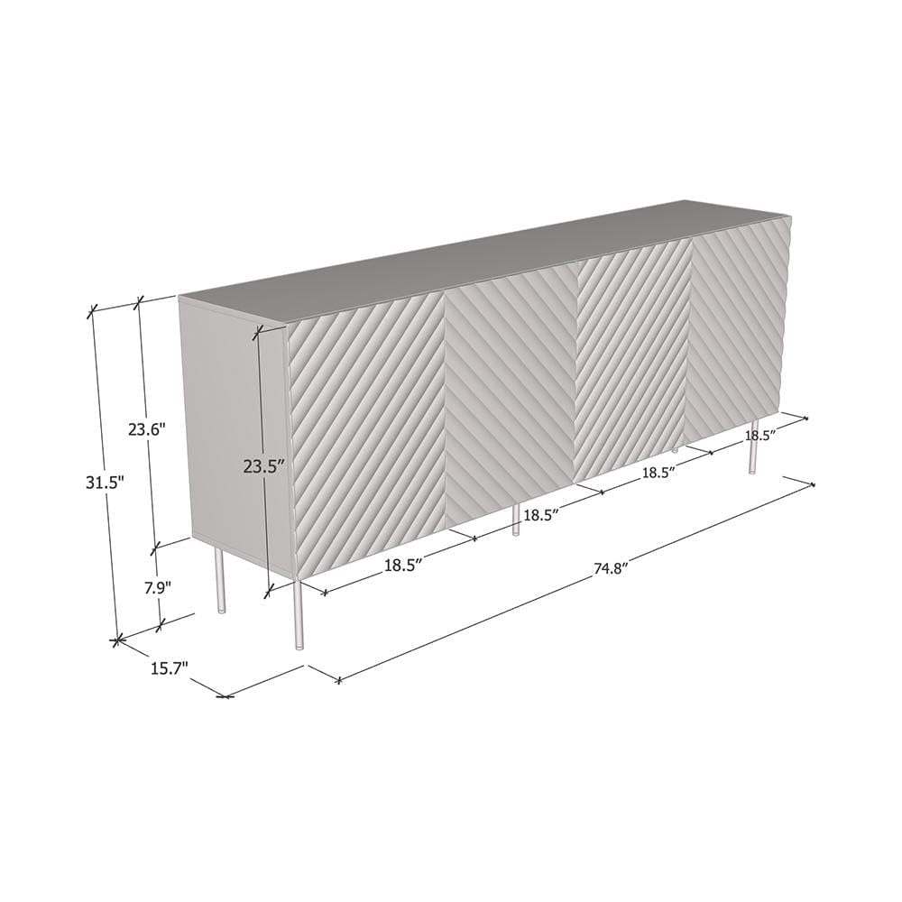 Amazon.com - Meble Furniture Onda Floor Mount Sideboard - Modern ...