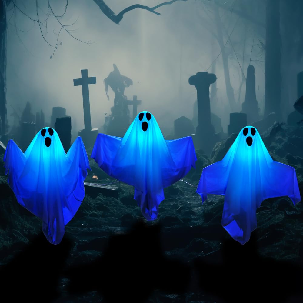 Amazon.com: JOYIN 3 Pcs Halloween Decorations Outdoor Ghost Pathway ...