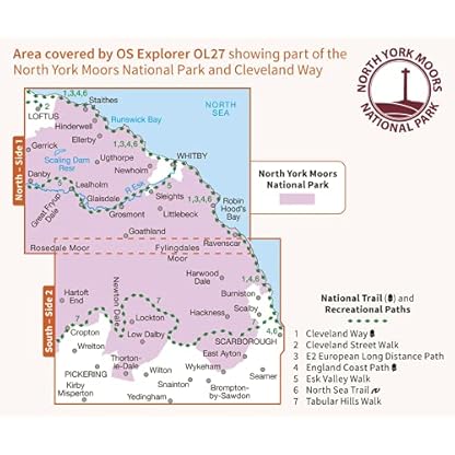 North York Moors Map | Eastern Area | Ordnance Survey | OS Explorer Map ...